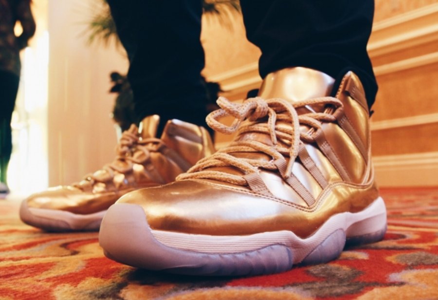 金色 Air Jordan 11 ＂Gold＂ 上脚实拍 AJ11 球鞋资讯 FLIGHTCLUB中文站|SNEAKER球鞋资讯第一站