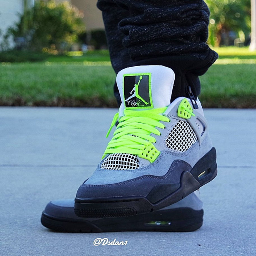 高人气 Air Jordan 4 “Neon” 最新实物美图释出！本月即将发售！ 球鞋资讯 FLIGHTCLUB中文站|SNEAKER球鞋资讯第一站